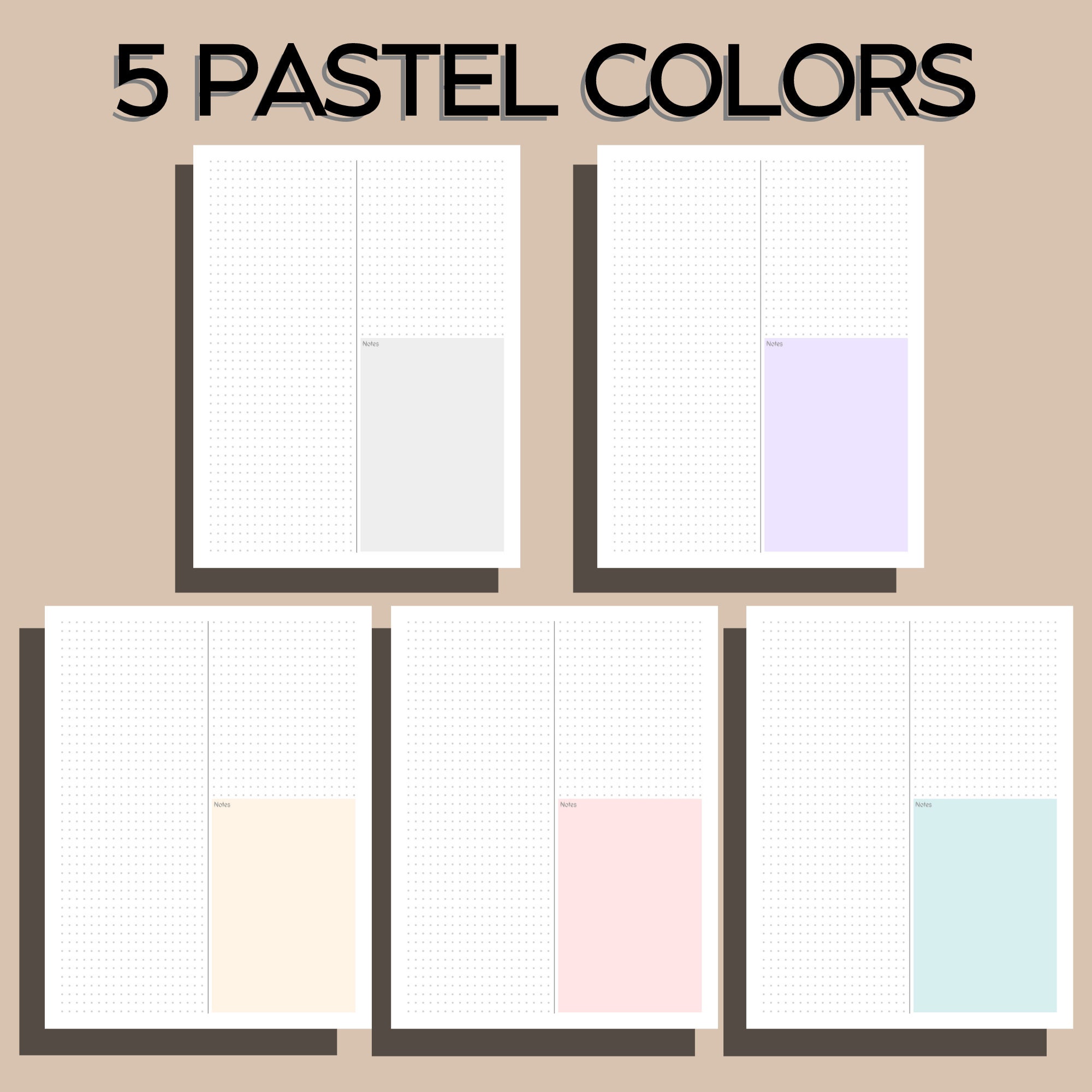 Split Half Notes Method Paper Pages, Student Planner, College Student ...