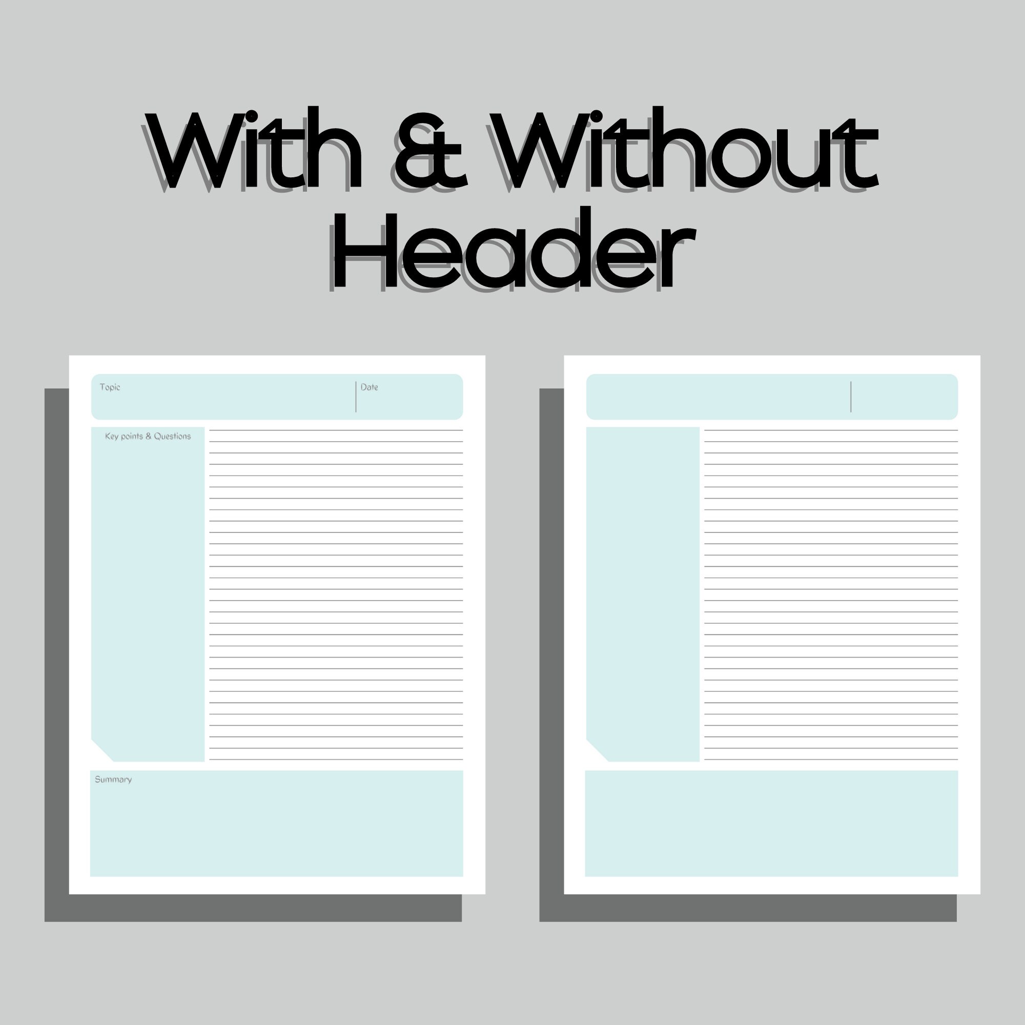 Cornell Notes Method Paper Pages Student Planner Digital - Etsy