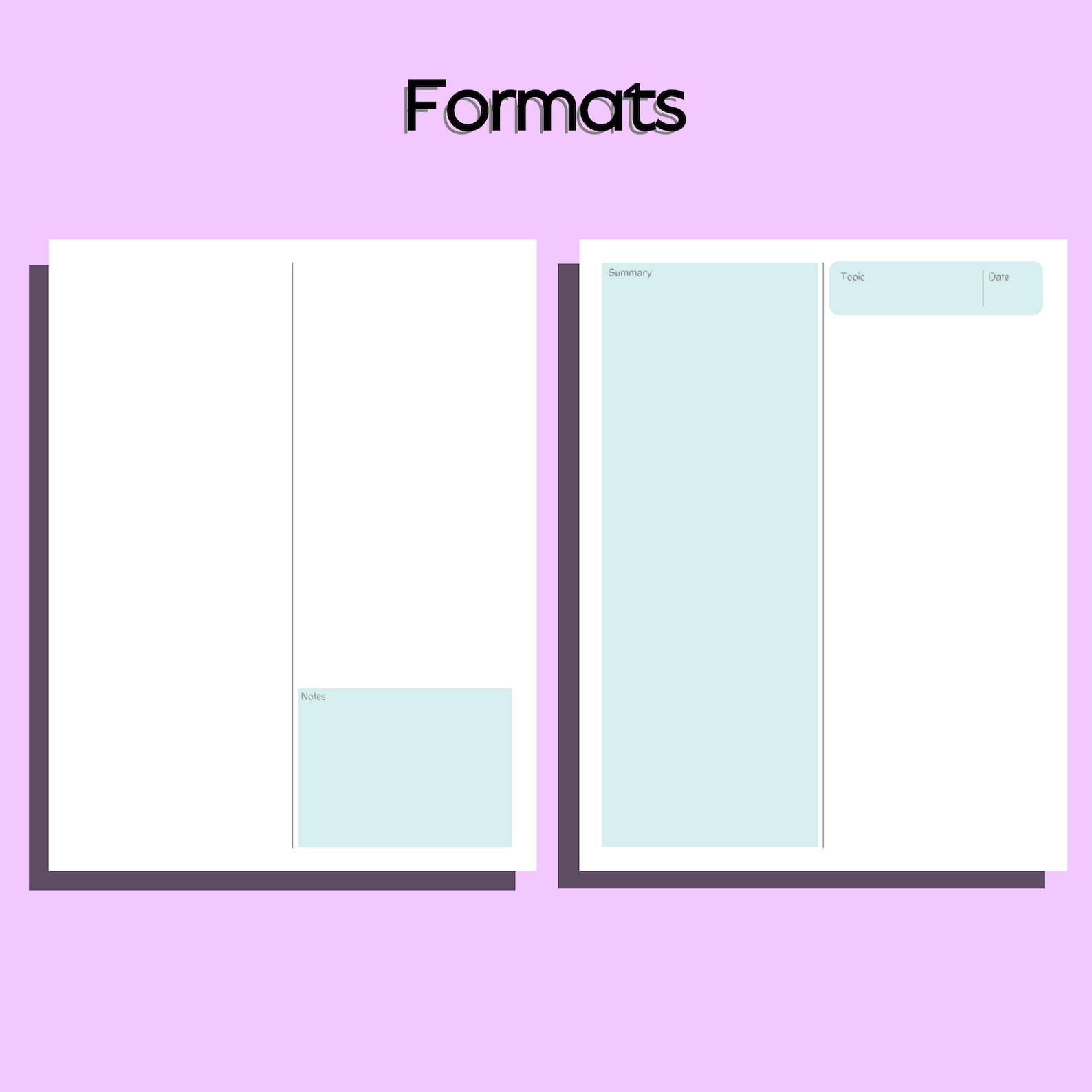 Split Half Notes Method Paper Pages, Student Planner, College Student ...