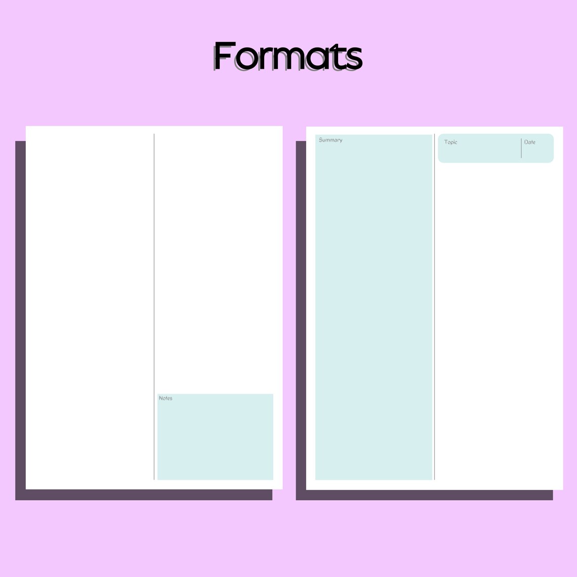 Split Half Notes Method Paper Pages Student Planner Digital | Etsy