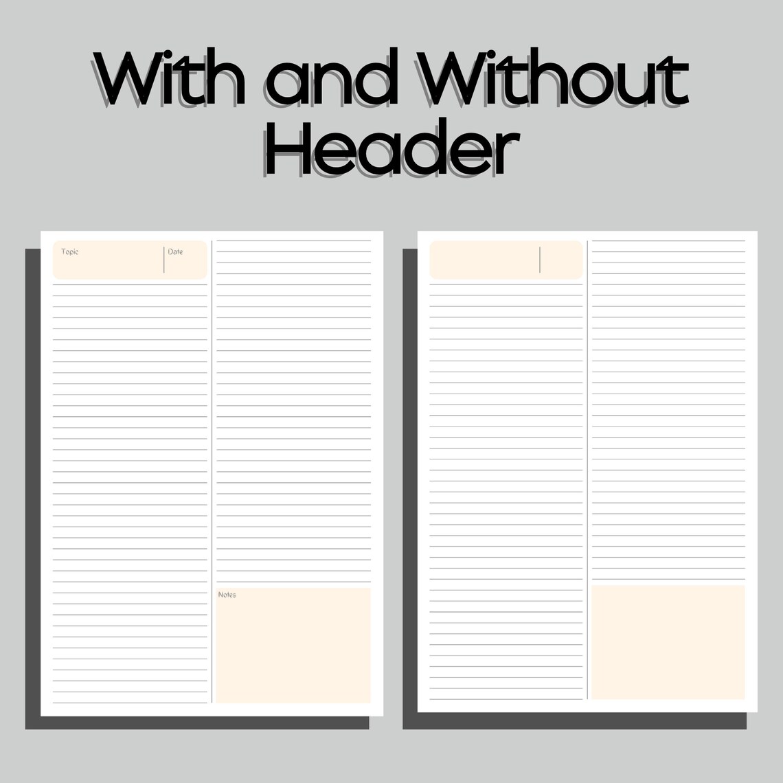 Split Half Notes Method Paper Pages, Student Planner Digital Download ...