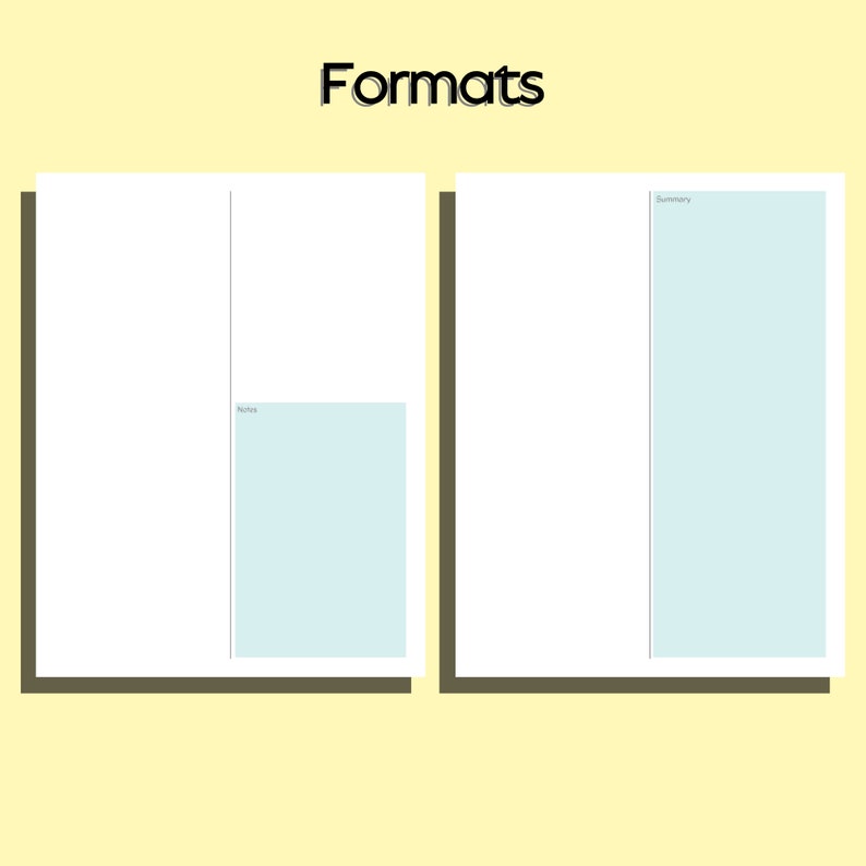 Split Half Notes Method Paper Pages, Student Planner, College Student ...