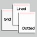 Notes Paper Pages in 5 Pastel Colors Line Grid Dot Template Letter Size ...
