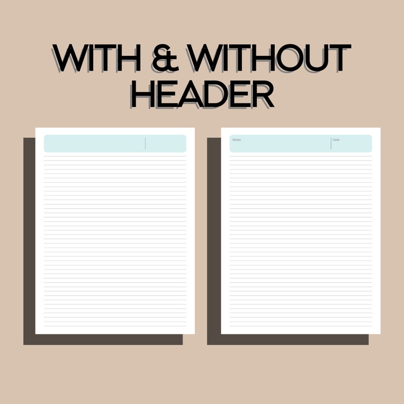 Notes Paper Pages in 5 Pastel Colors Line Grid Dot Template Letter Size ...