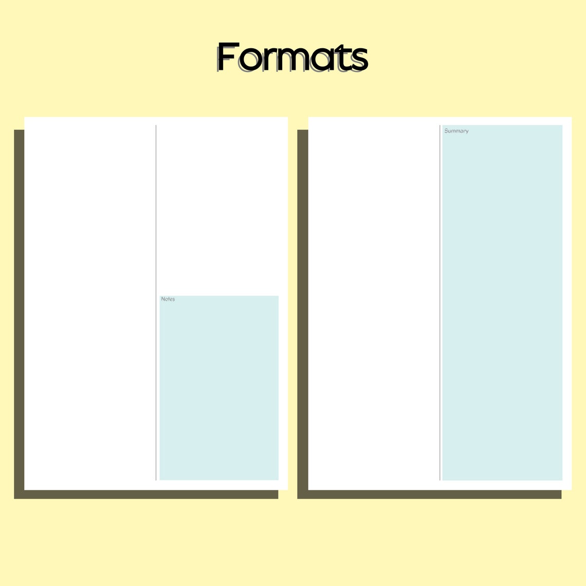 Split Half Notes Method Paper Pages Student Planner Digital | Etsy