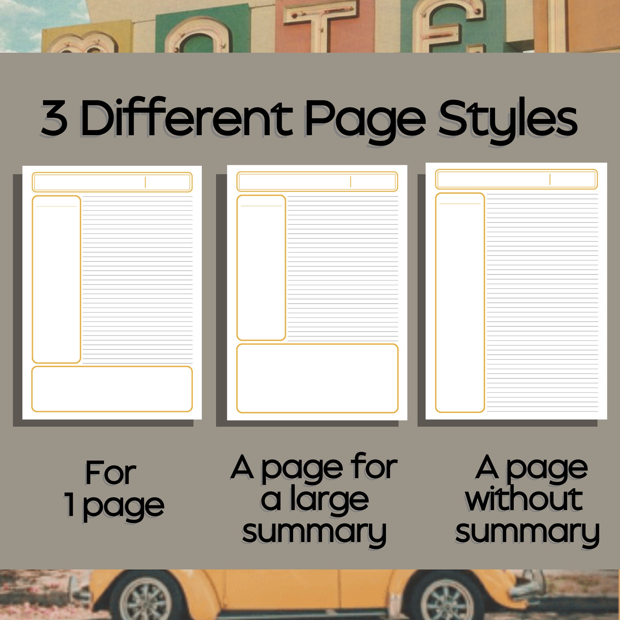 Cornell Notes Method Paper, 5 Retro Themed Colors Cornel Notes, Cornell ...