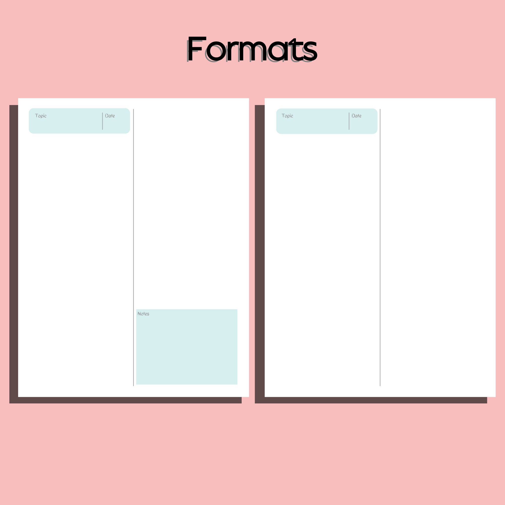 Split Half Notes Method Paper Pages Student Planner Digital | Etsy