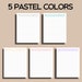 Notes Paper Pages in 5 Pastel Colors Line Grid Dot Template Letter Size ...