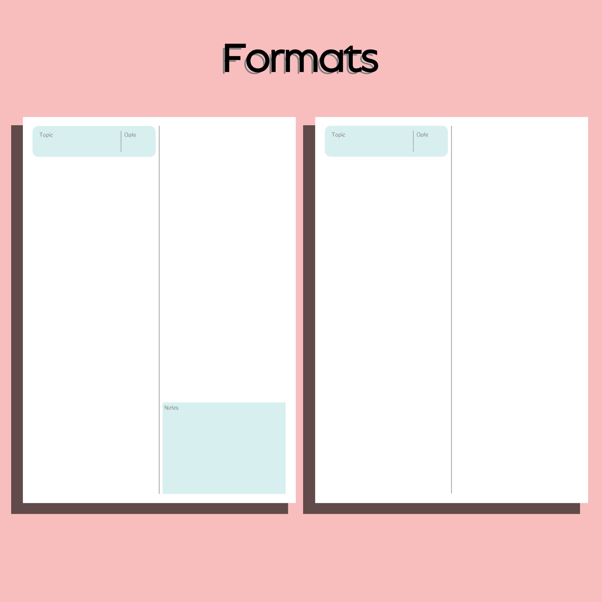 Split Half Notes Method Paper Pages, Student Planner Digital Download ...