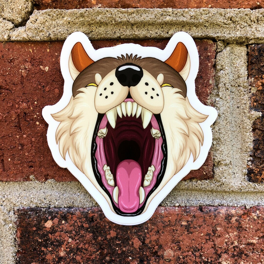 Big Bad Wolf 3" Vinyl Sticker | Snarling, Angry, Canine, Roar, Rawr ...