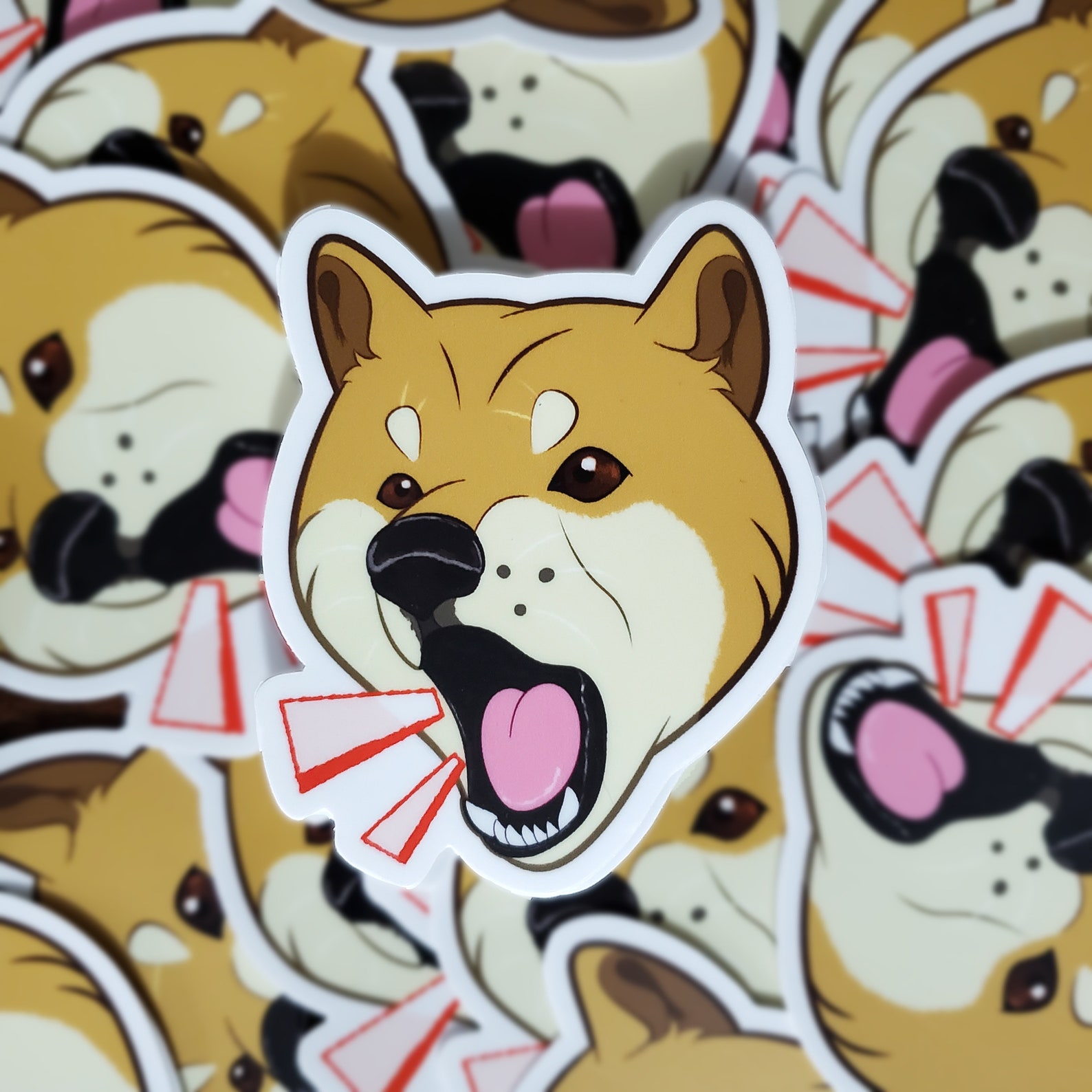 Adorable Screaming Shiba-inu Orange OR Black and Tan Sticker - Etsy