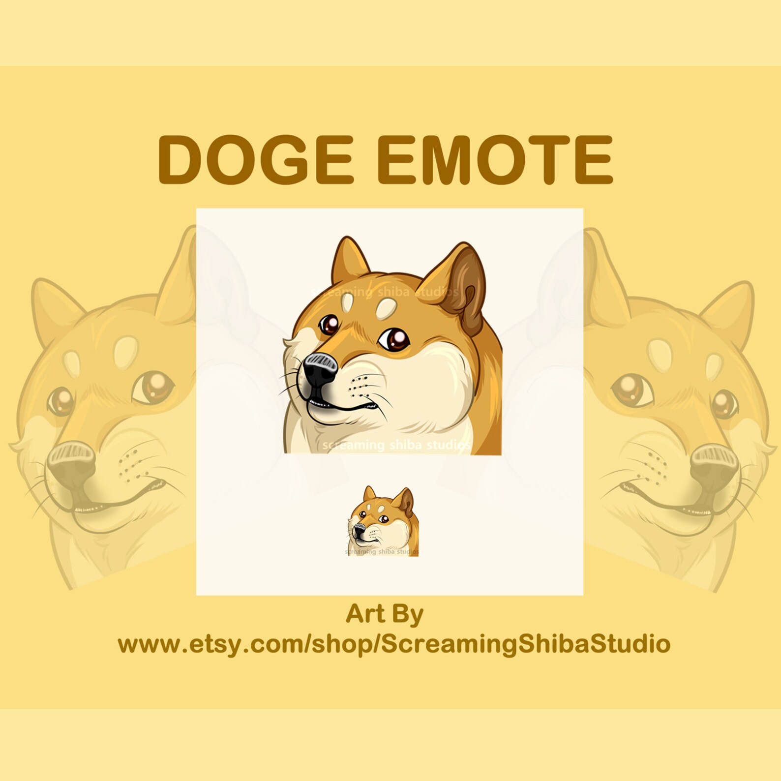 Doge Premade Emote for Twitch Streamers Discord Youtube and - Etsy