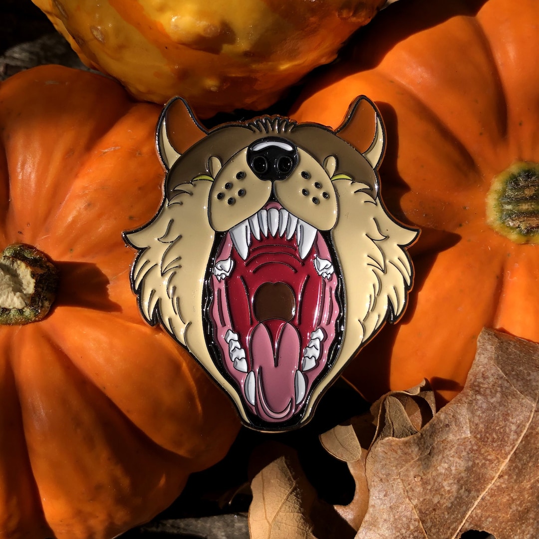 Big Bad Wolf 2 Soft Enamel Pin Angry, Werewolf, Snarling, Roar, Howl ...