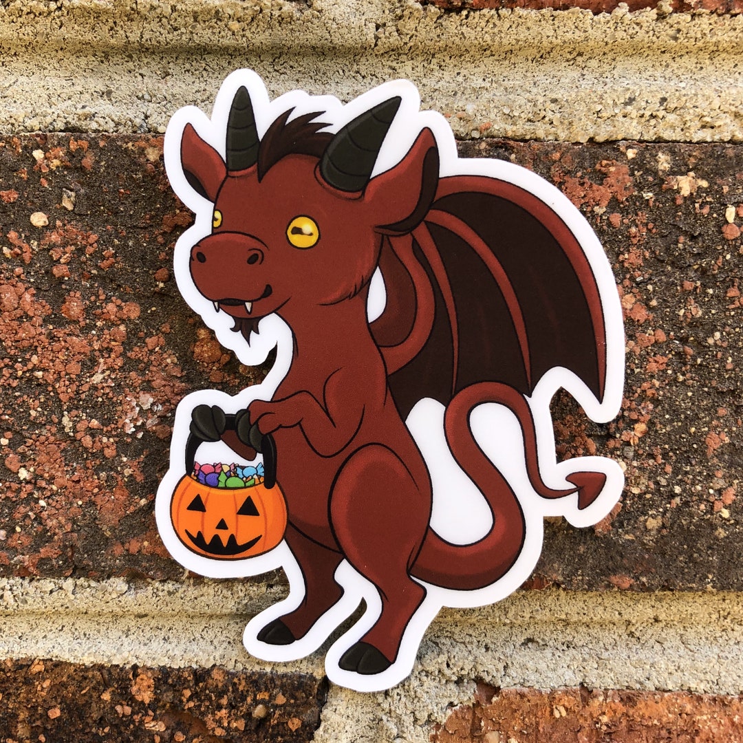 Cute Cryptid Jersey Devil Trick or Treat Halloween 3" Sticker | Pine ...