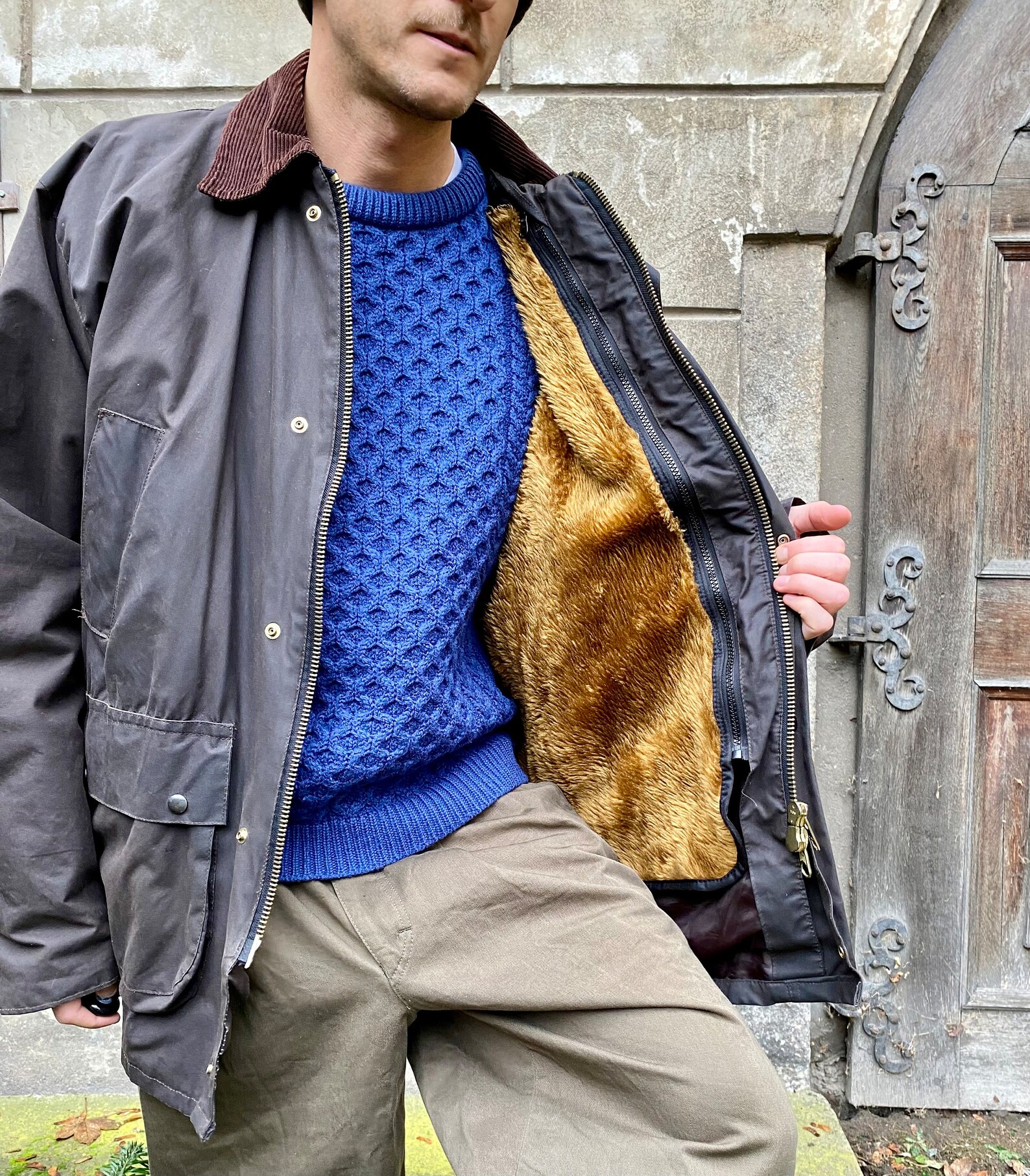 Cotton Waxed Classic Vintage Field Hunting Jacket Warm Insulated ...