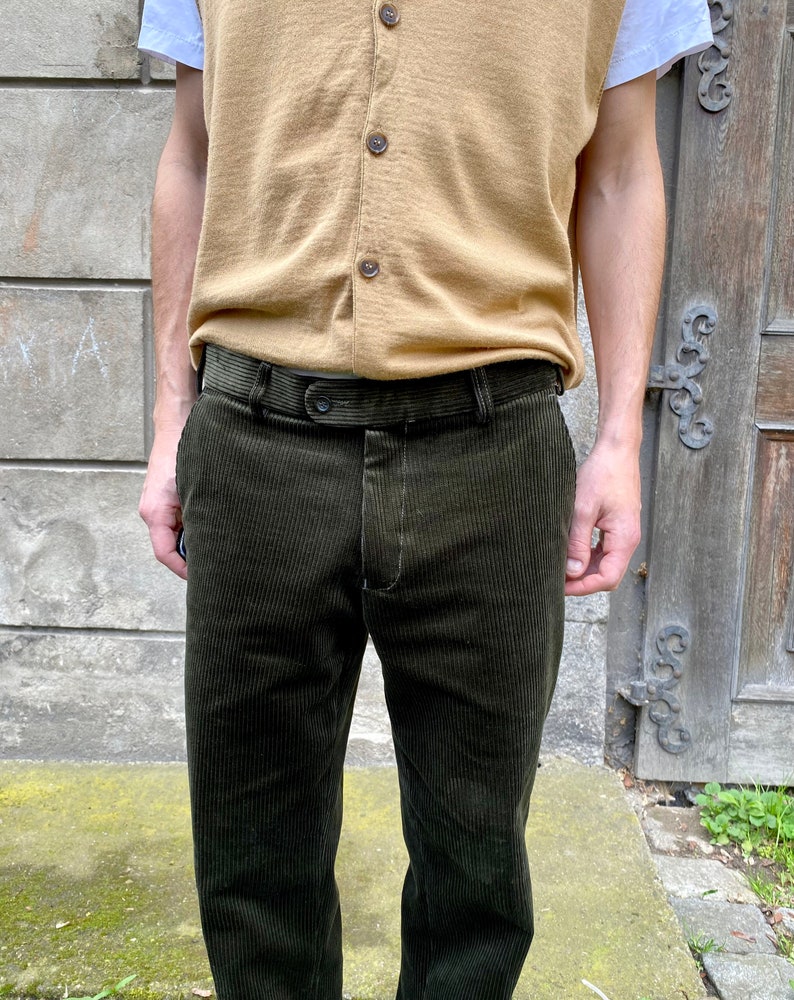 Vintage Mens Corduroy Pants | Retro Style Classic Cut Unique Texture ...