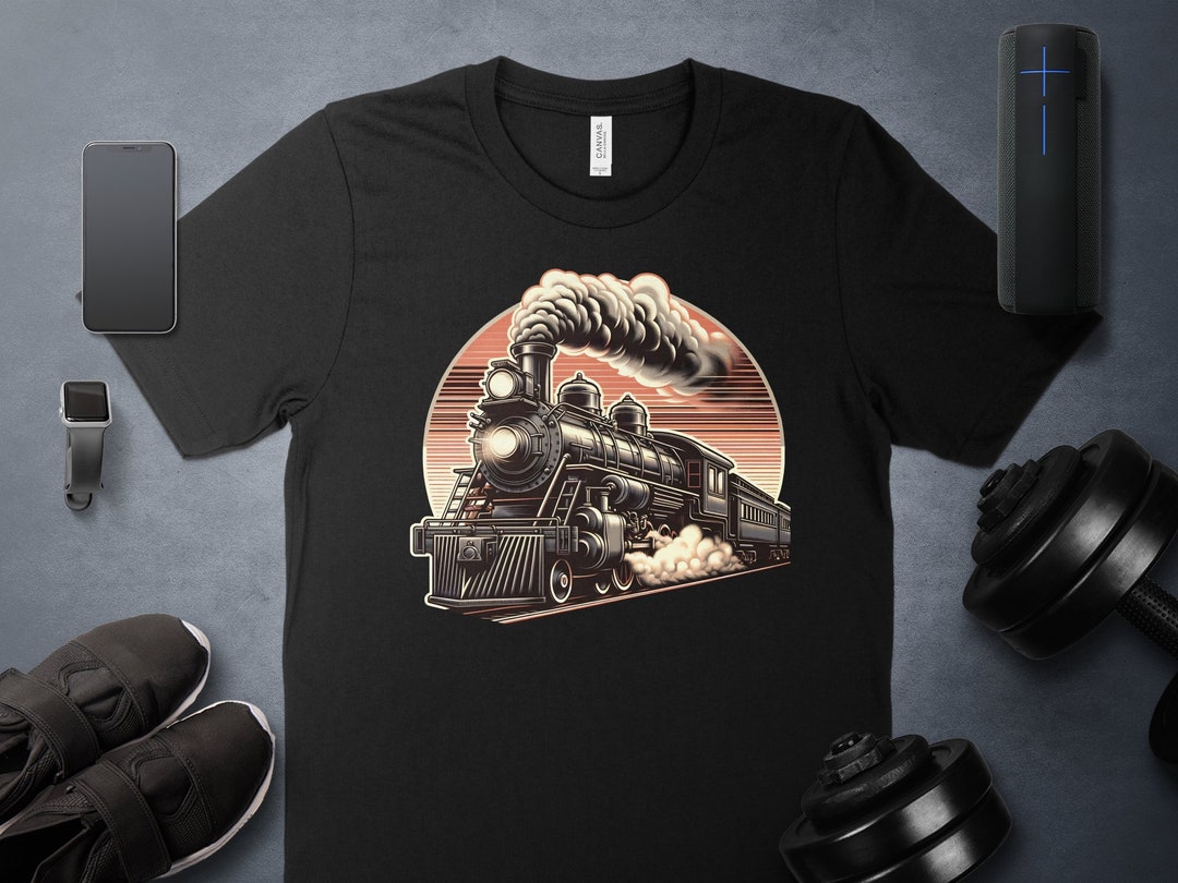 Vintage Steam Train Shirt, Classic Locomotive Tee, Train Enthusiast T ...