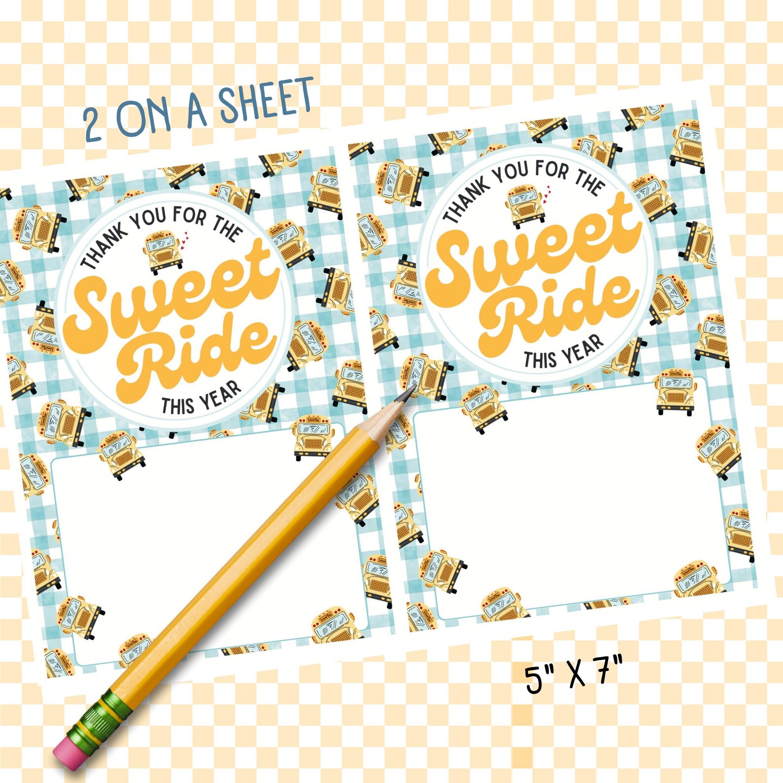 Bus Driver Gift Card Holder Printable – “thanks for the Sweet Ride ...