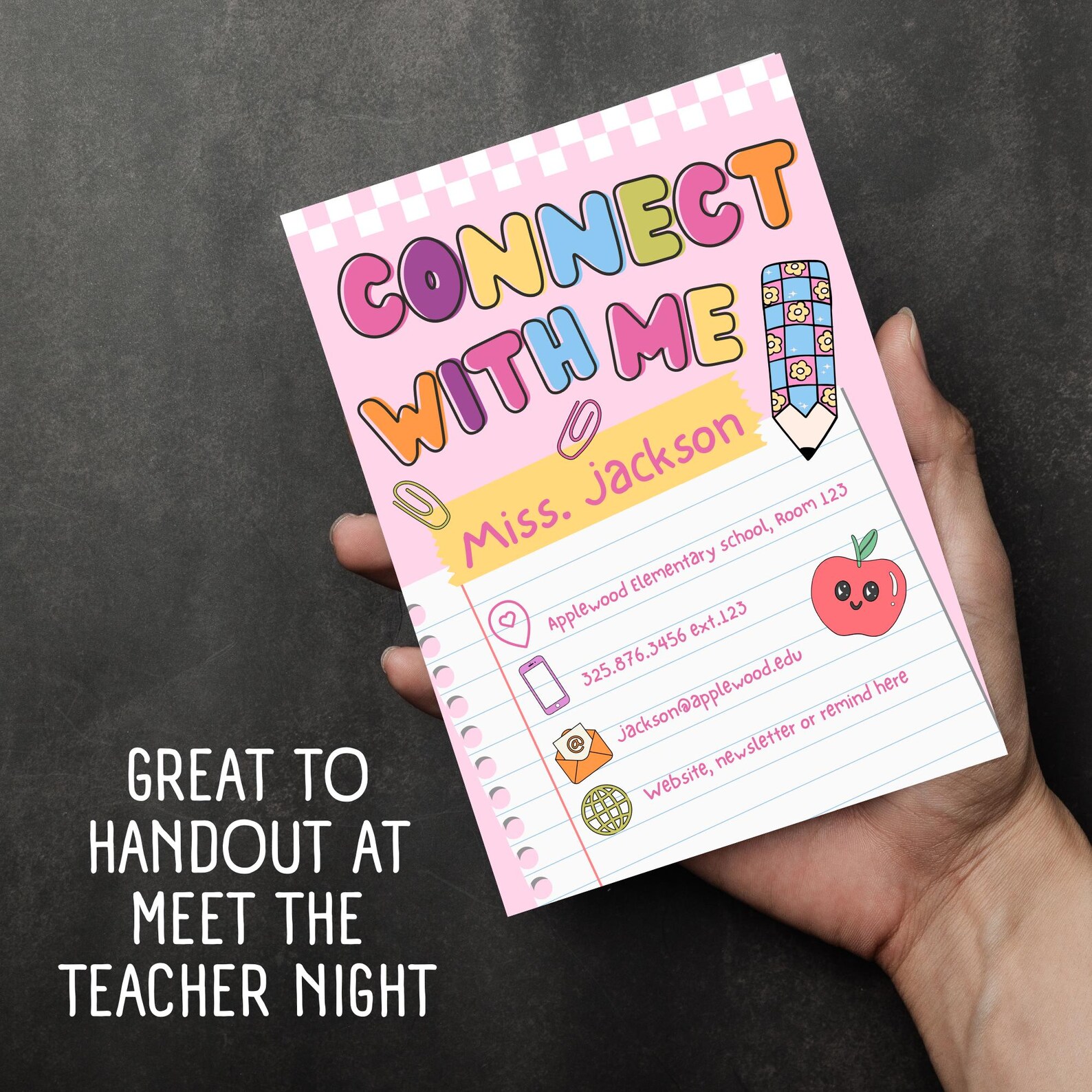 Editable Meet the Teacher Contact Cards | Back to School Printable ...