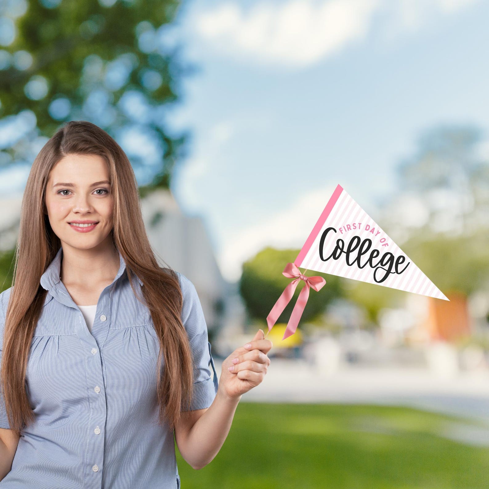 First Day of College Pennant Flag Printable – DIY Dorm Decor & Photo ...