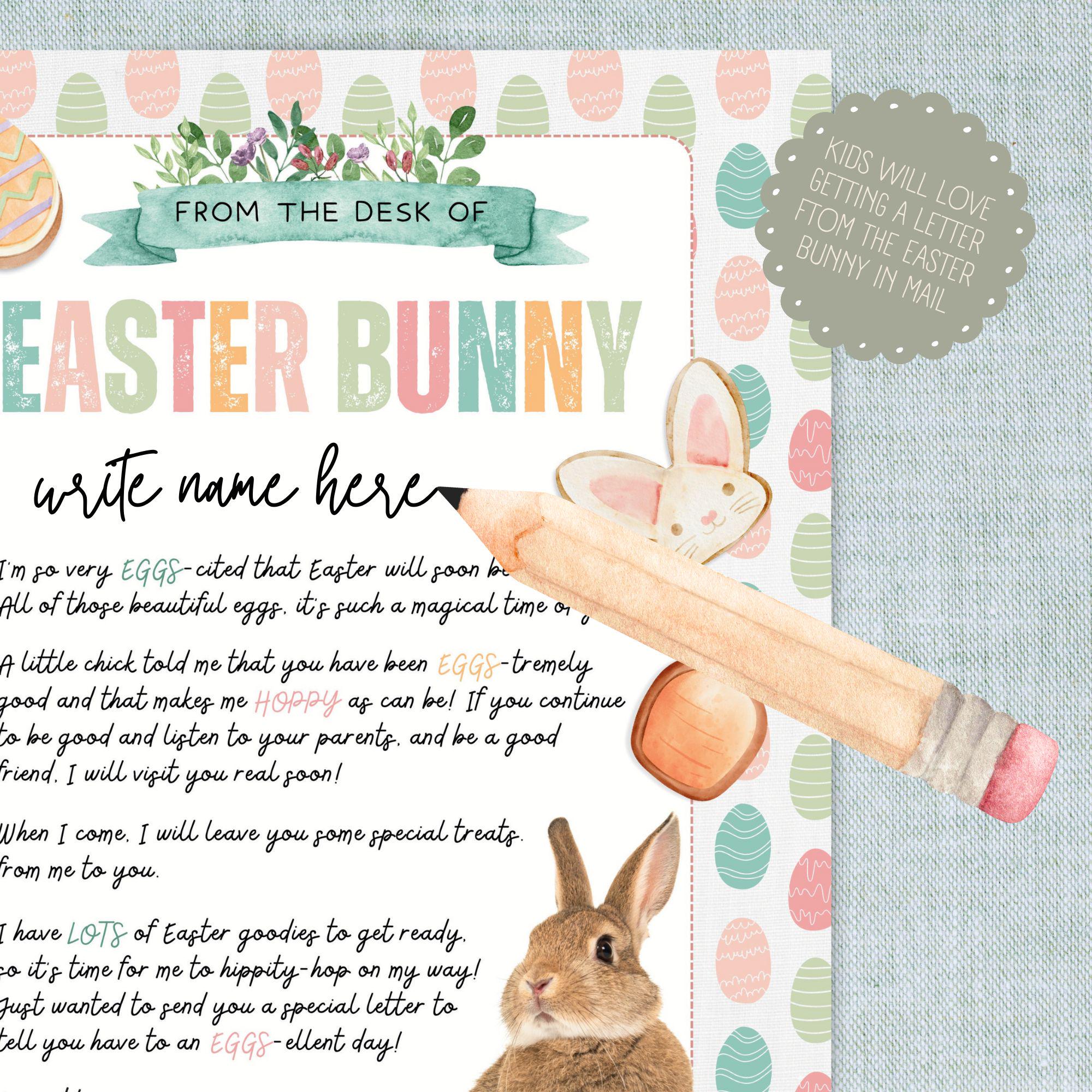 Easter Bunny Letter, Envelope & Certificate Digital File – Instant ...