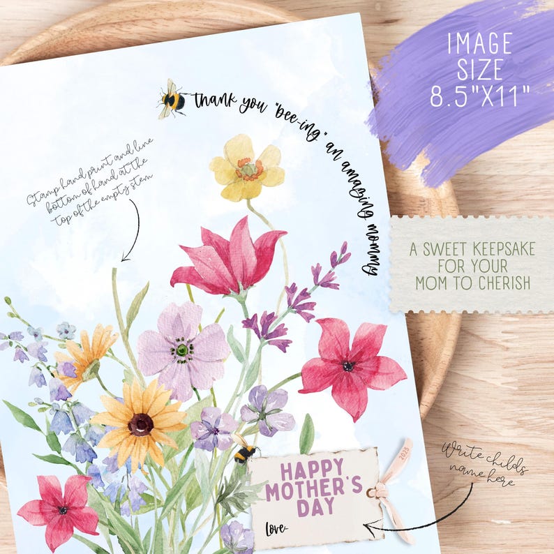 Mother’s Day Handprint Craft for Kids | Printable Flower Keepsake ...
