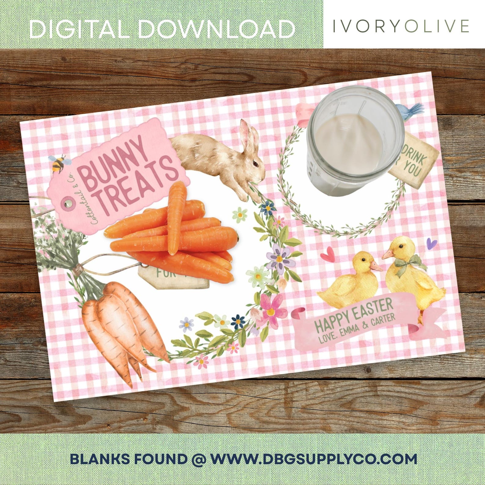 Easter Bunny Treat Placemat PNG | Sublimation Digital Download | Kids ...