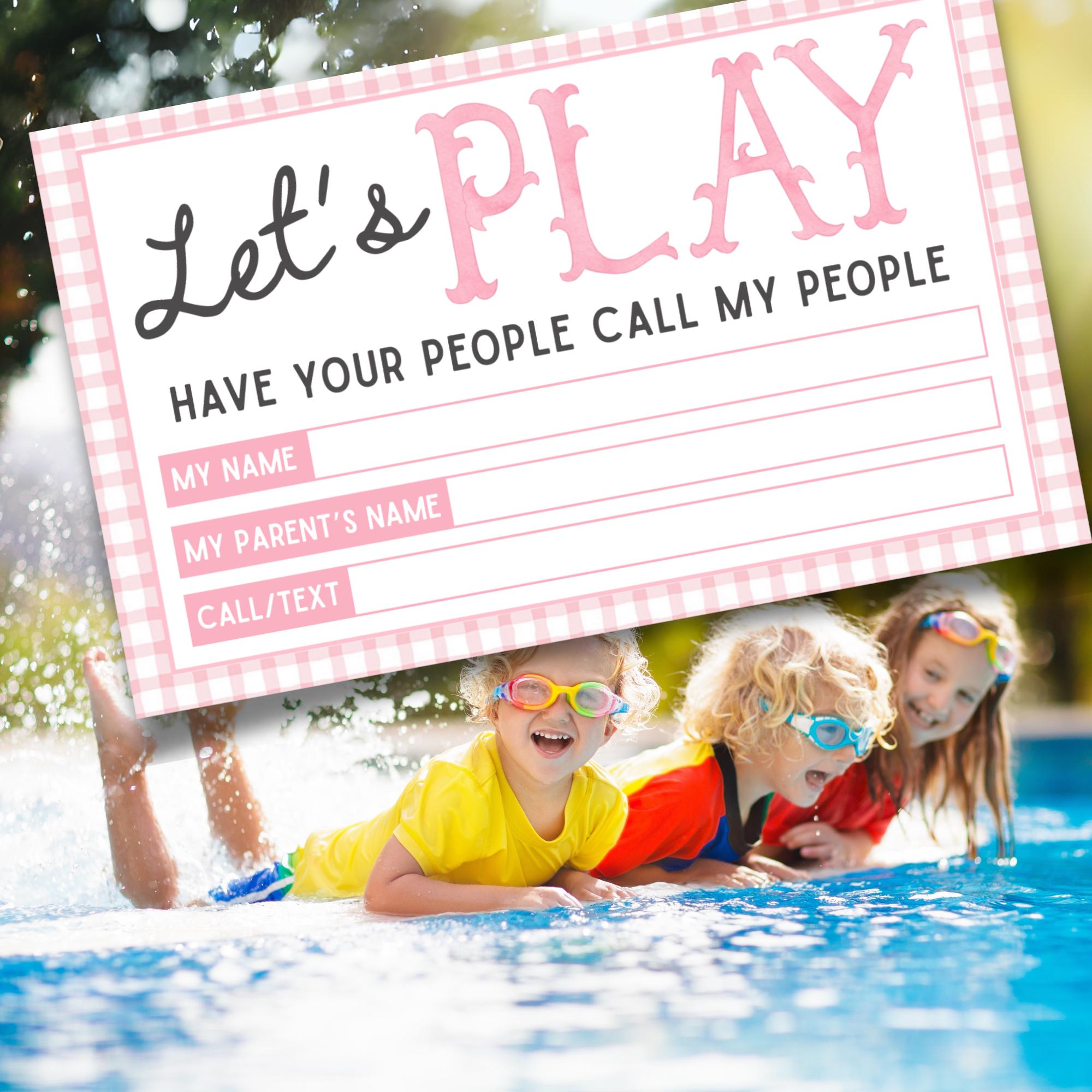 Printable Kids Calling Cards – Non-editable Playdate Contact Cards ...