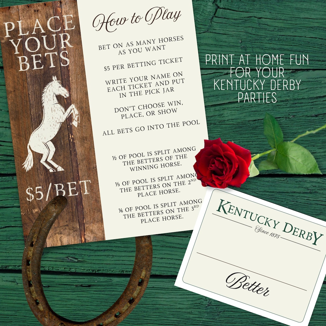 Kentucky Derby Party Printable Race Betting Sign and Bet Slips ...