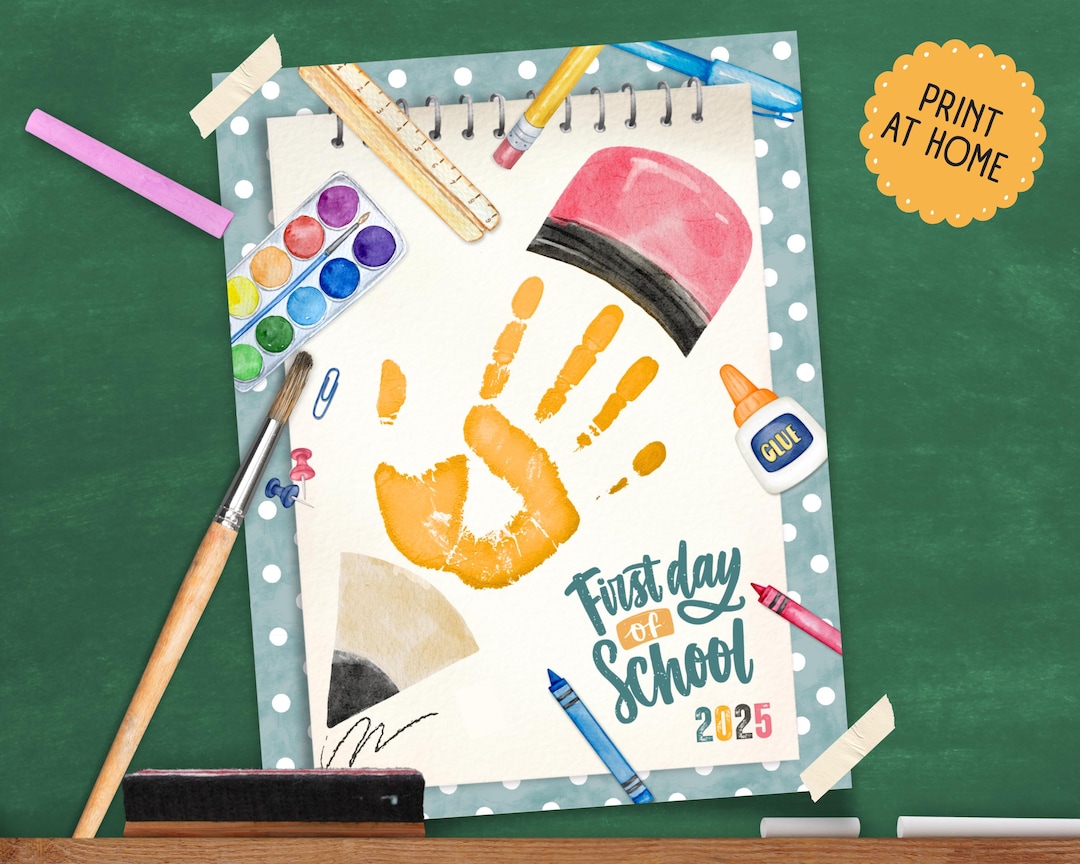 First Day of School Handprint Craft – Pencil Keepsake Printable for ...