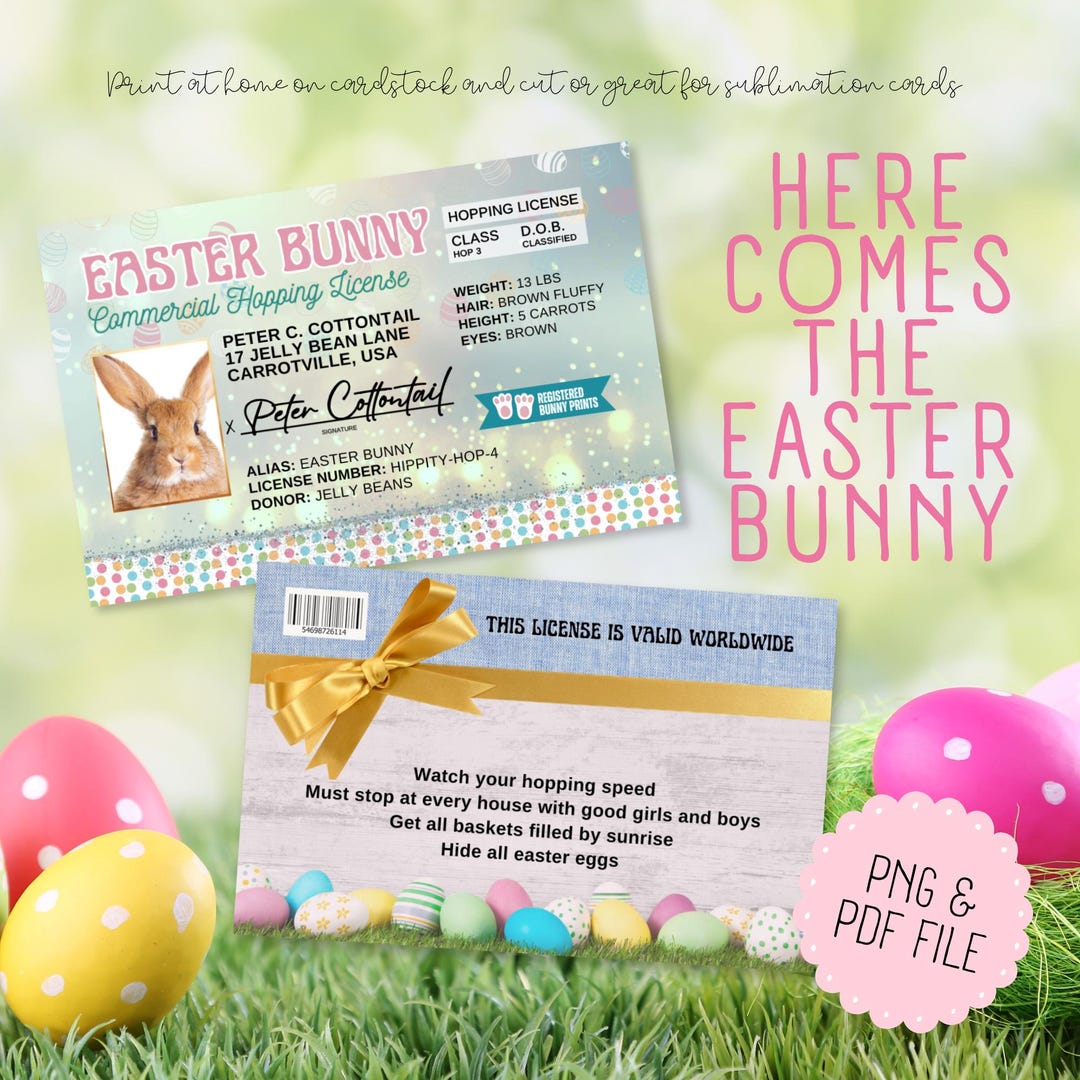 Easter Bunny License for Sublimation Design or Print at Home - PNG ...