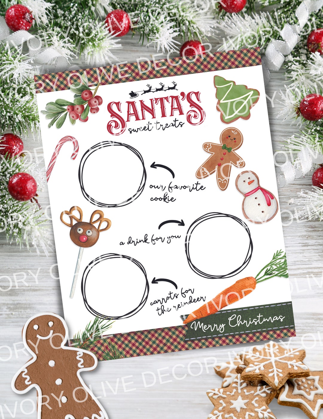 Santa Cookie Treats Digital Download JPG - Etsy