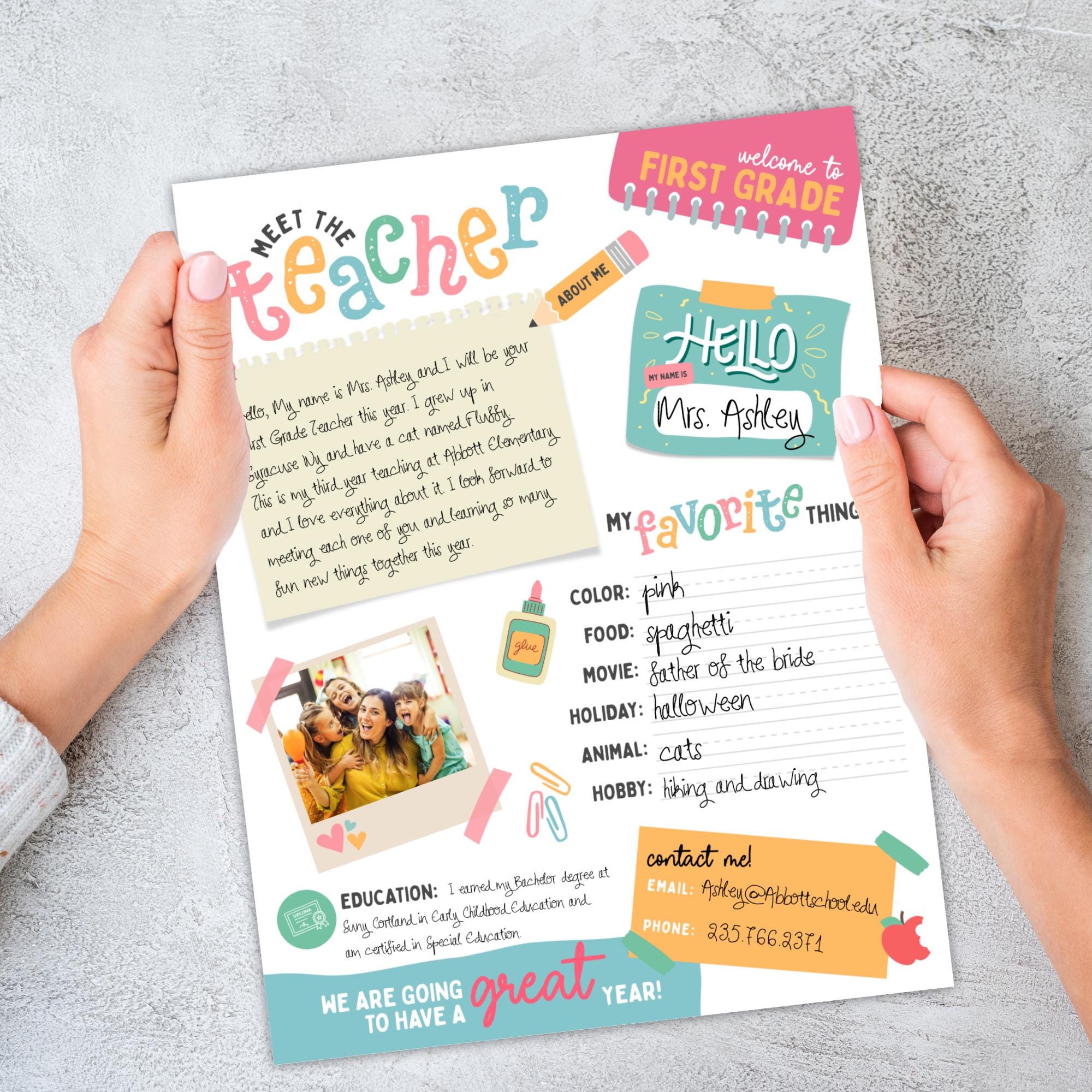 Editable Meet the Teacher Template – Back to School Canva Printable 8 ...