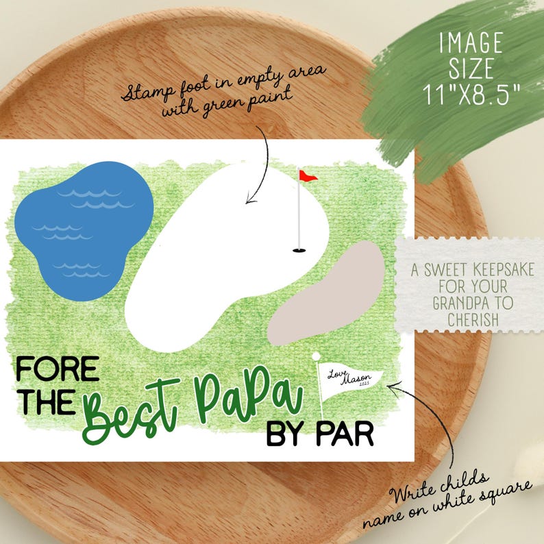 Fore the Best Papa by Par Fathers Day Handprint Craft Golf Printable ...