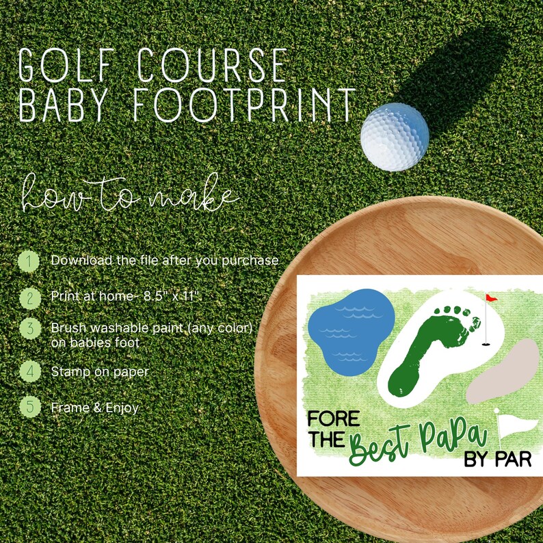 Fore the Best Papa by Par Fathers Day Handprint Craft Golf Printable ...