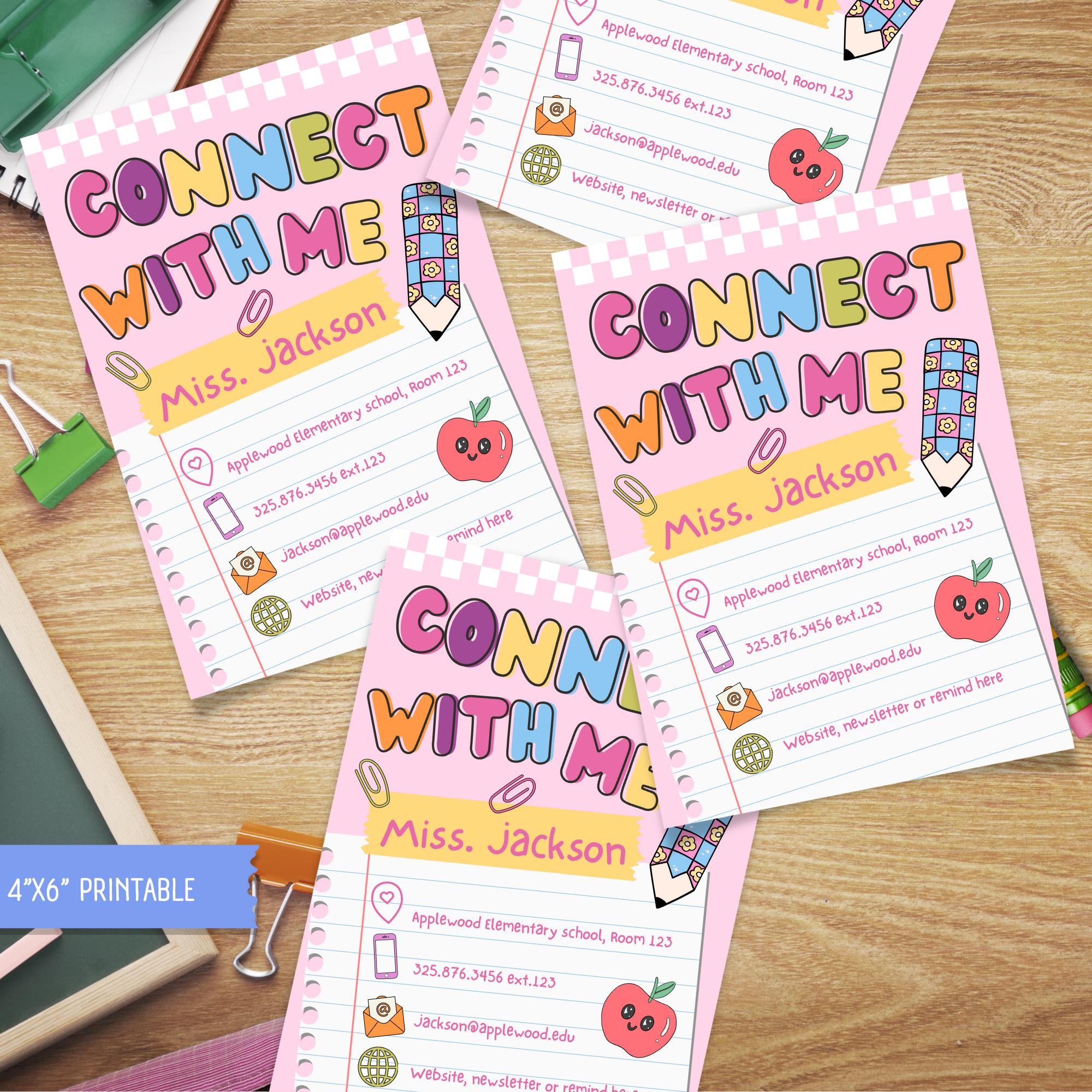 Editable Meet the Teacher Contact Cards | Back to School Printable ...