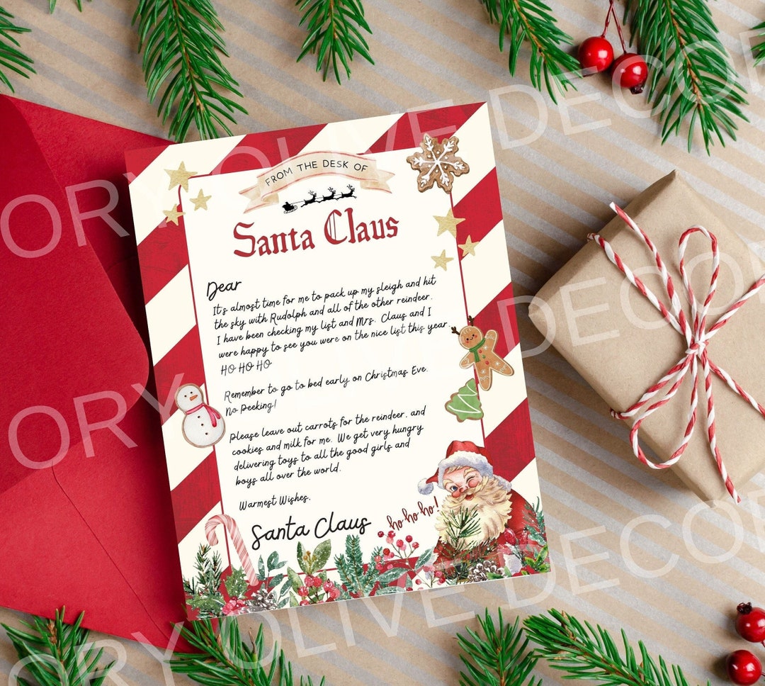 Printable Santa Letter, Santa Letter - Etsy