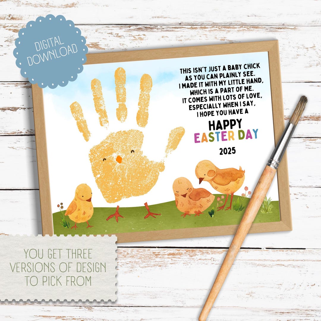Easter Handprint, Cute Little Chick, Keepsake, First Easter Print ...
