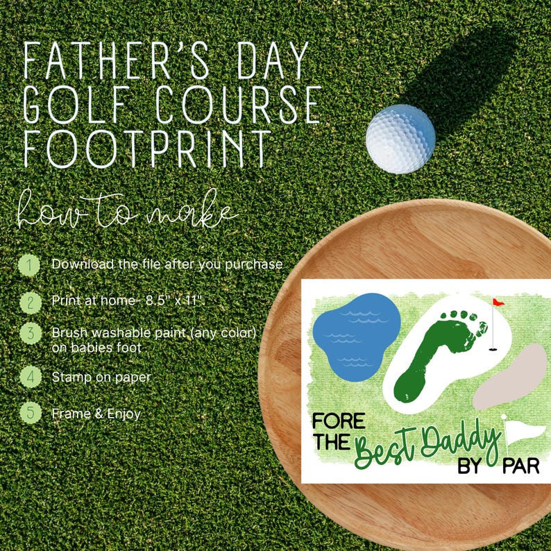 Fore the Best Daddy by Par Footprint Craft Golf Printable Keepsake ...