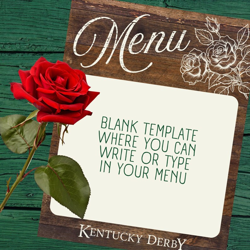 Kentucky Derby Party Printable Bundle - Menu Template, Drink Signs ...