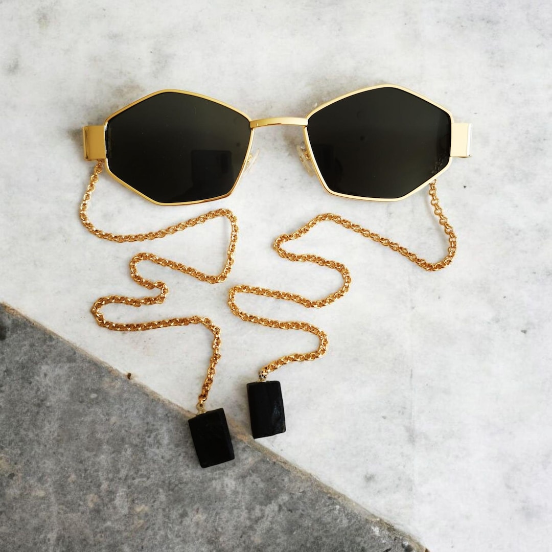 Handmade Armless Sunglasses Stone Chain Pendants Chain Glasses - Etsy