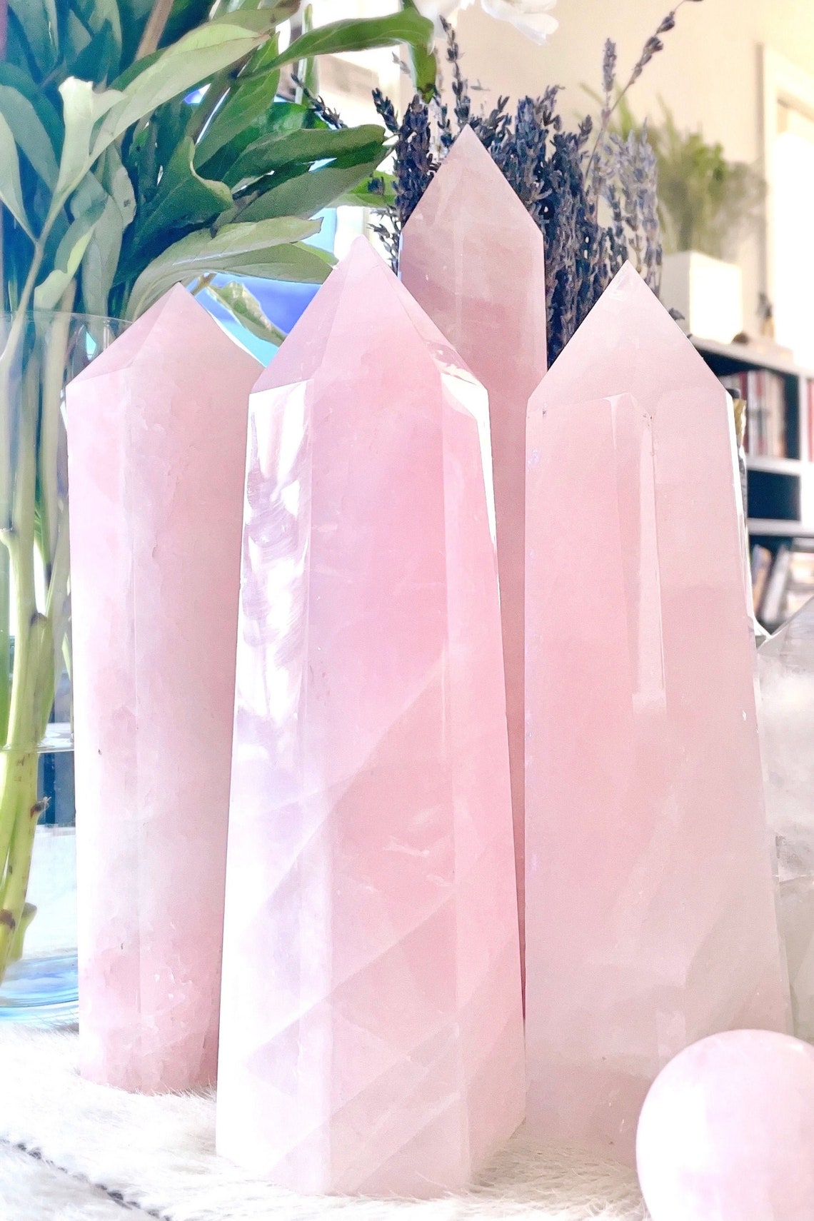 Large Rose Quartz Tower ONE OF A KIND Rare Crystal Love | Etsy