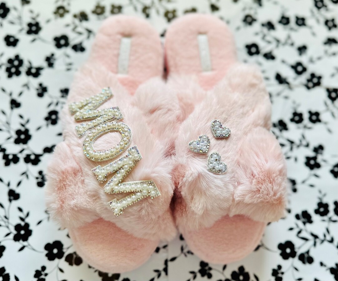 Mom Faux Fur Slippers|personalized Slippers|gifts for Mom|mothers Day ...