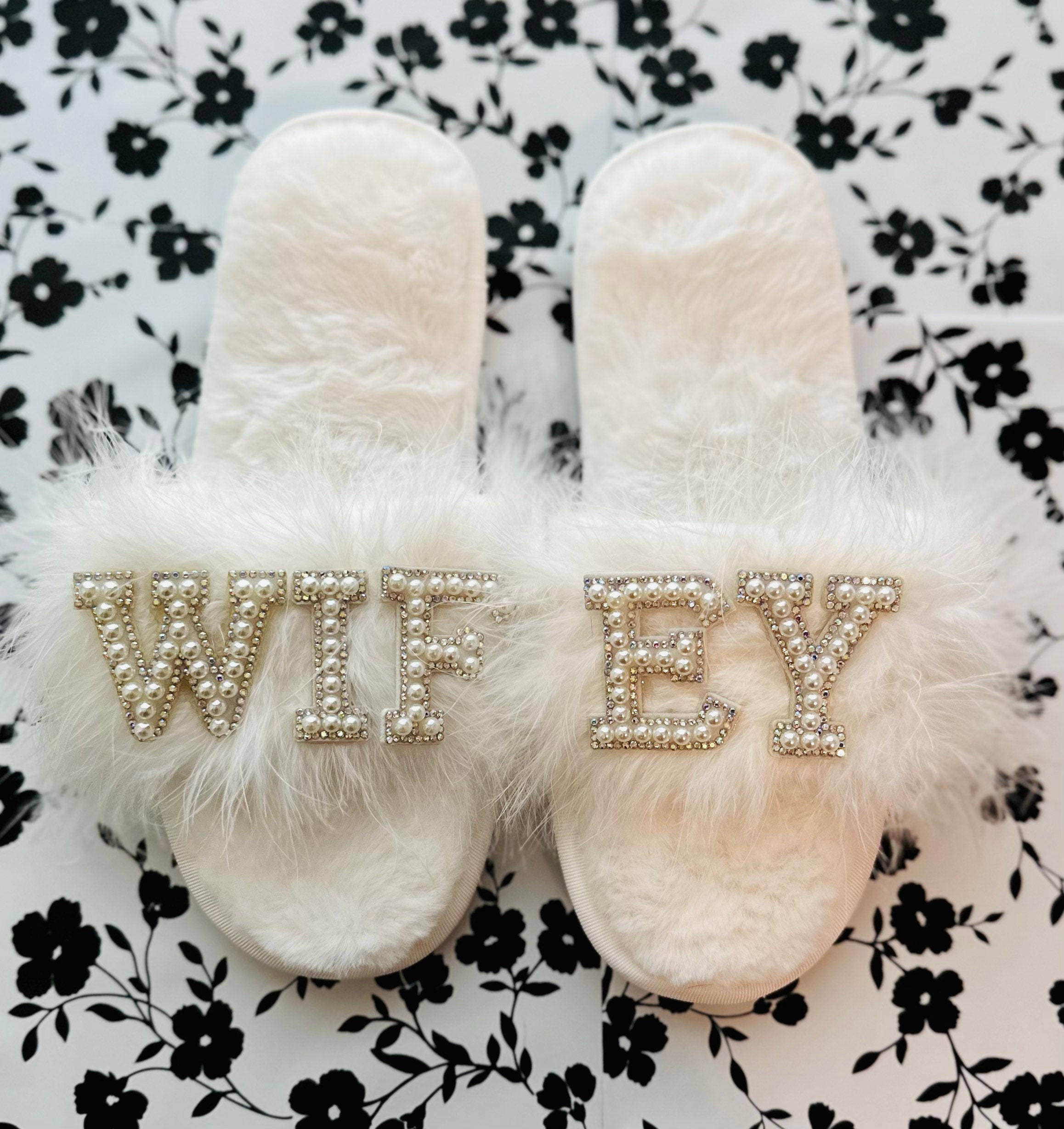Feather Bride Slippers I Do Slippeerscustomized - Etsy