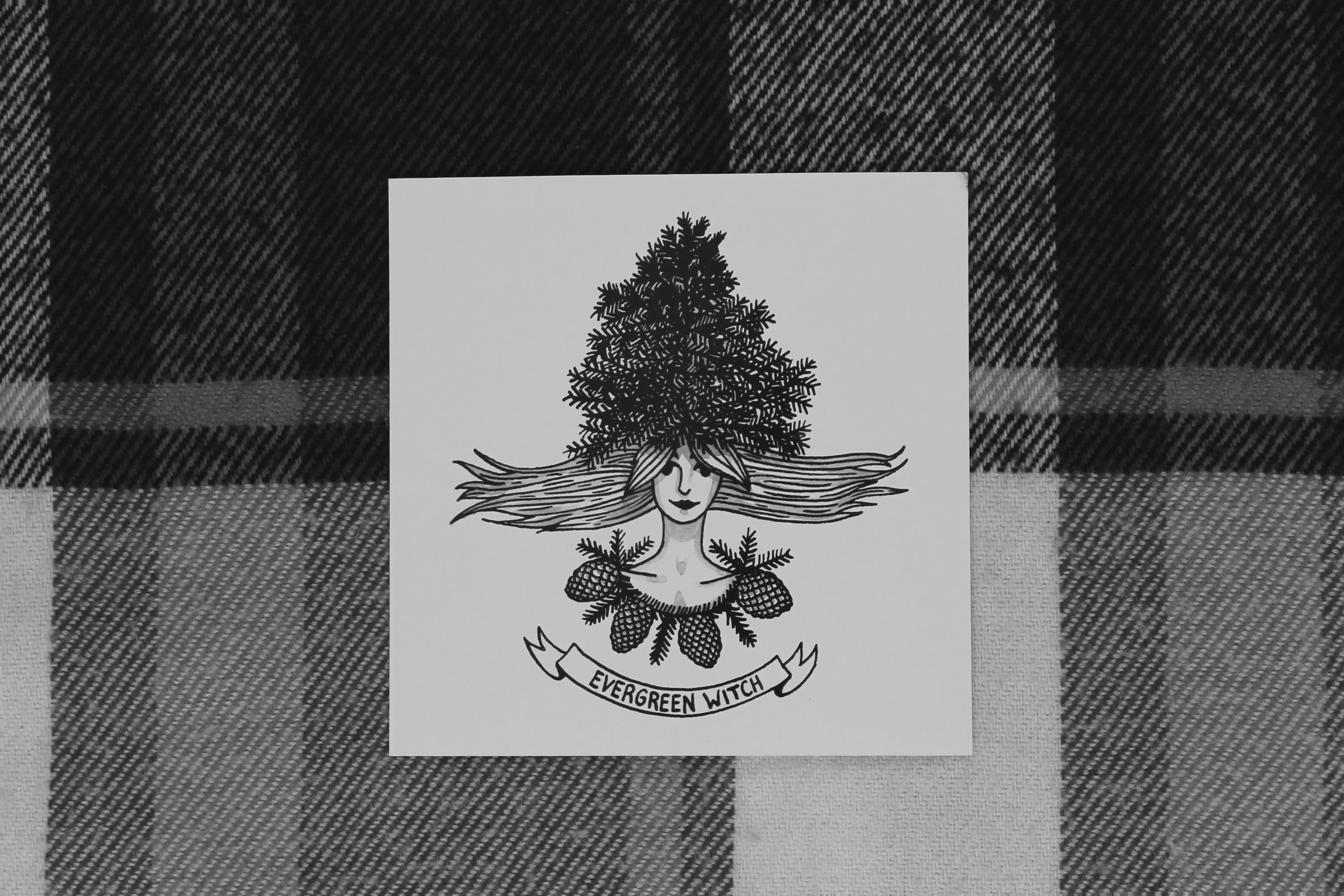 Evergreen Witch Illustration Printing - Etsy