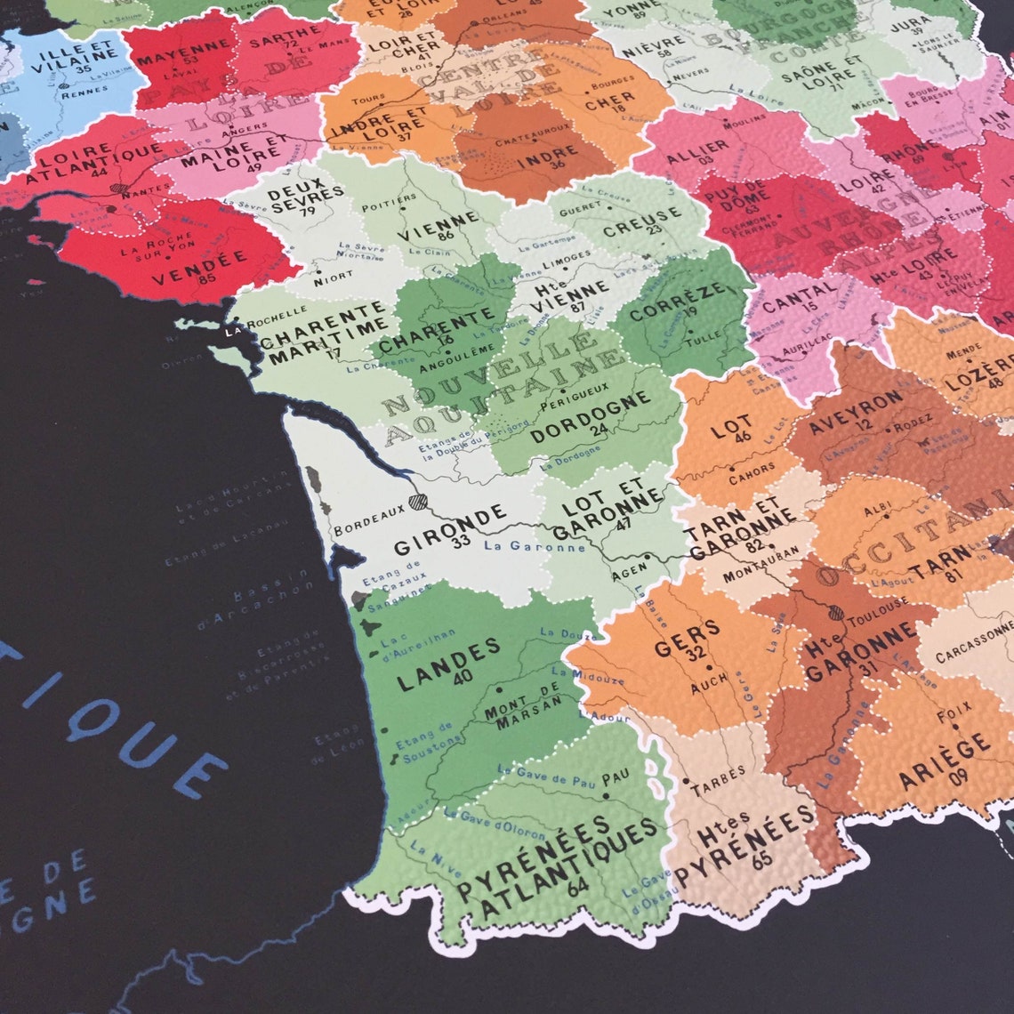 Map of Departments and Regions of France 2022 Map of France - Etsy Sweden