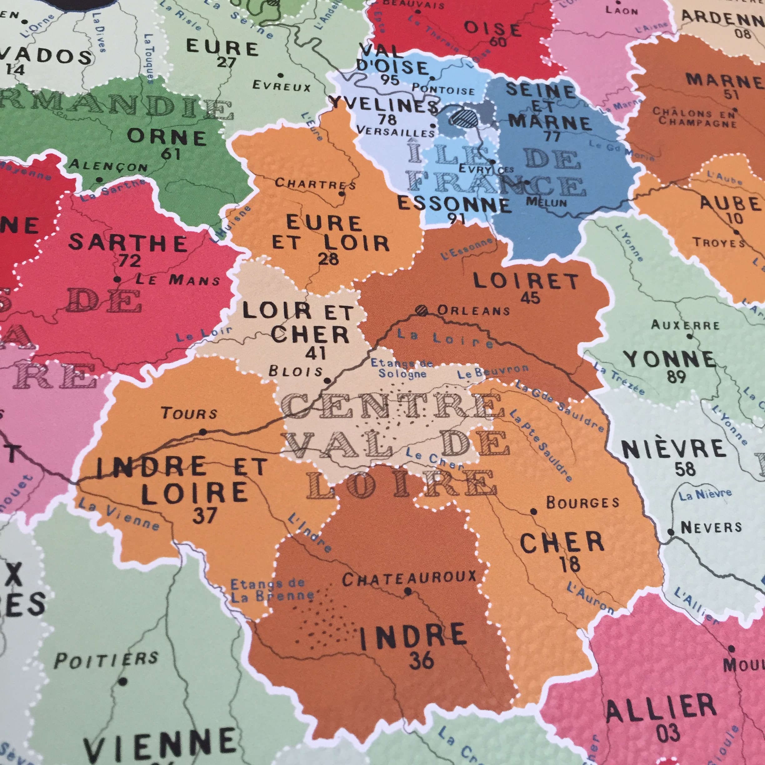 Regions And Departements Map Of France