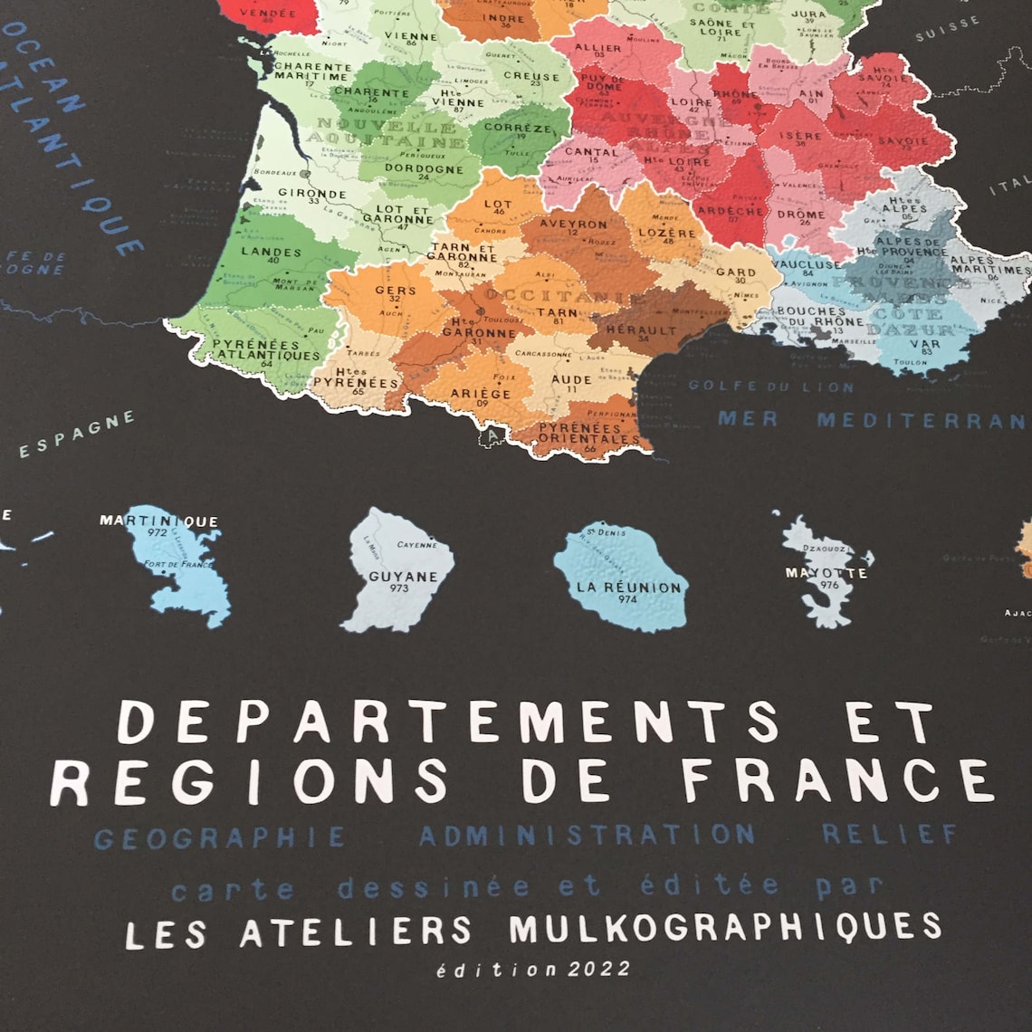 Map of Departments and Regions of France 2022 Map of France - Etsy Sweden
