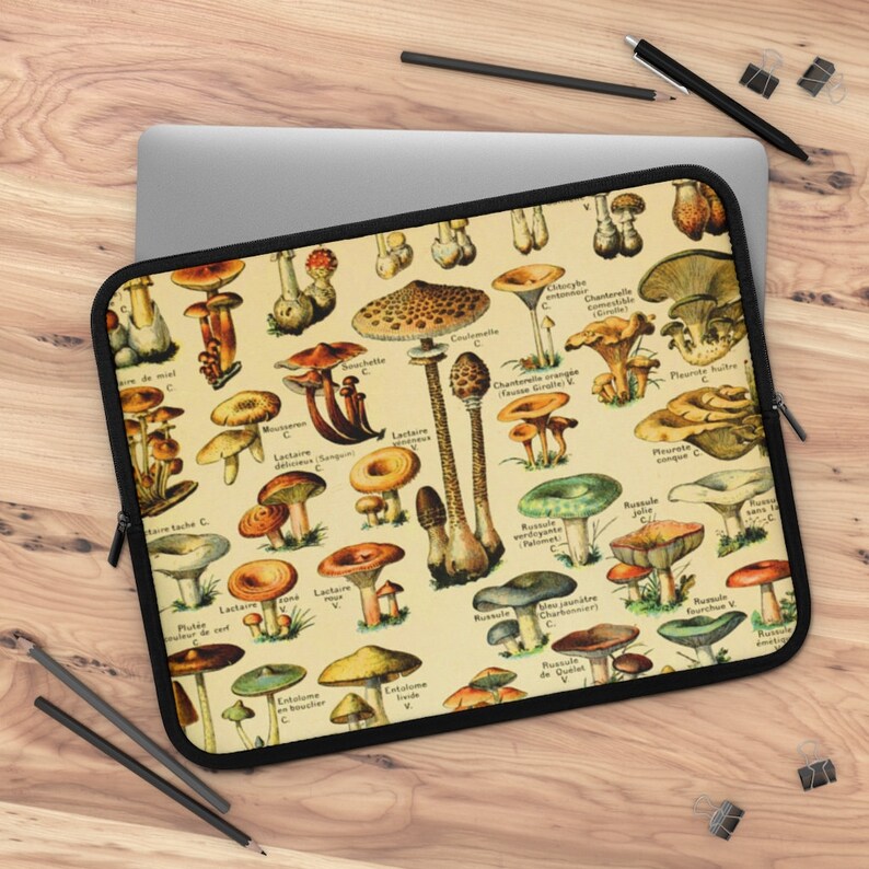 Vintage Mushrooms Laptop Sleeve Cottage Core Laptop Sleeve - Etsy