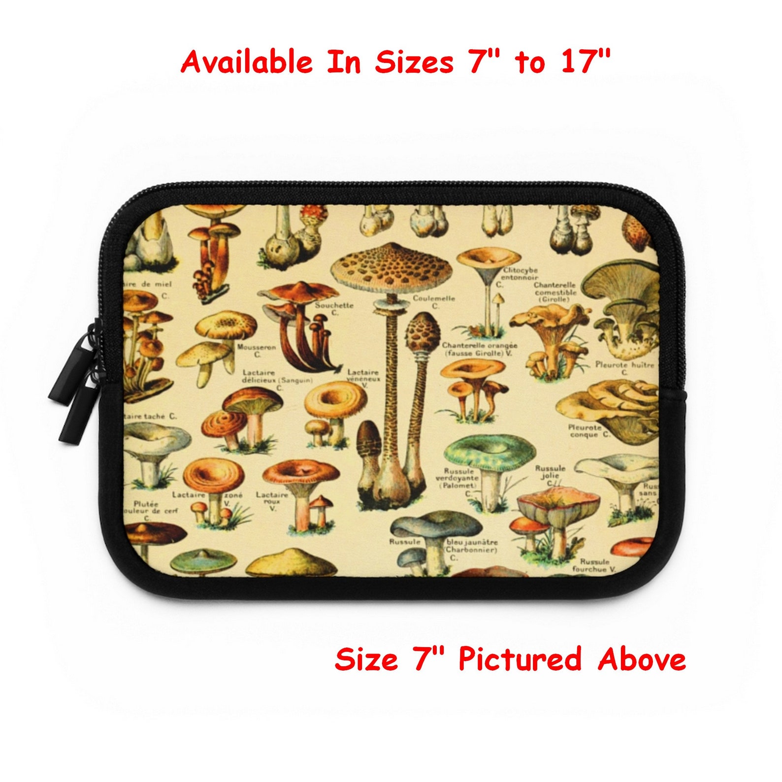 Vintage Mushrooms Laptop Sleeve Cottage Core Laptop Sleeve - Etsy